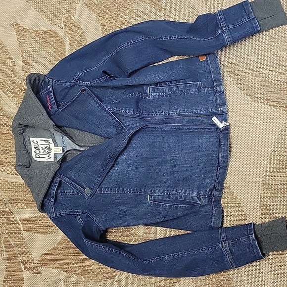 Peace Love World | Jackets & Coats | Peace Love World Jean Jacket Moto ...